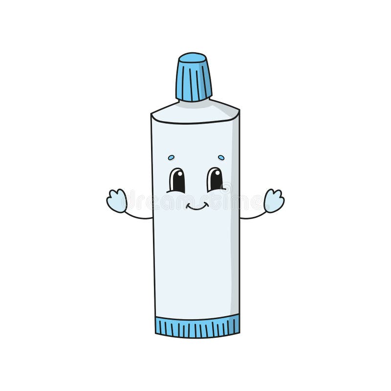 Fun Toothpaste. Cute Flat Vector Illustration in Childish Cartoon Style ...