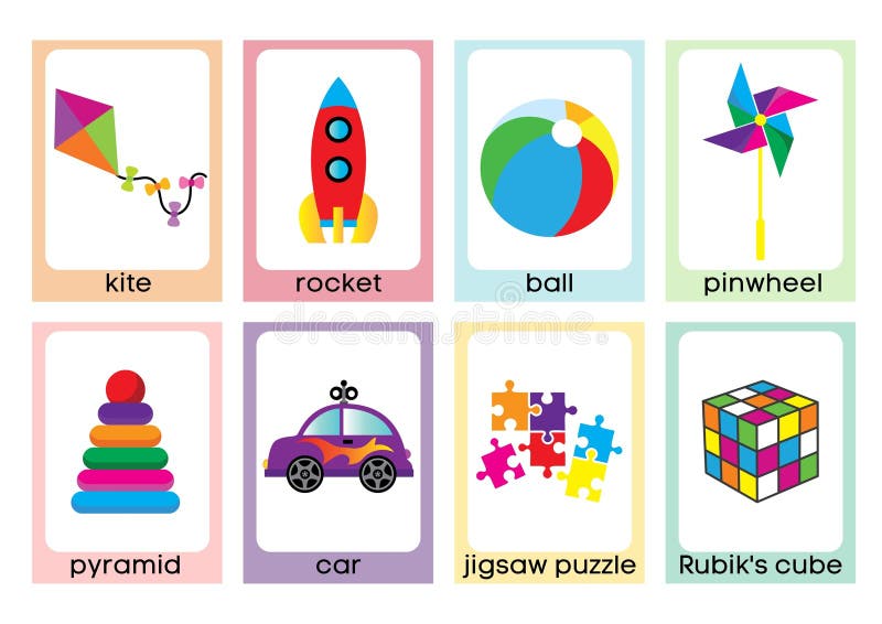 Fun Toys Flashcards for ESL or ELL Learners - 1 Stock Illustration ...