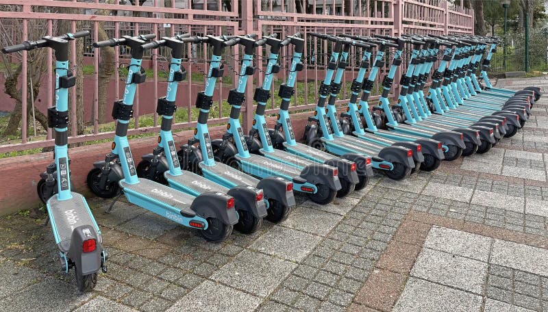 The Fun of Transportation. Electric Scooters in Istanbul Editorial ...