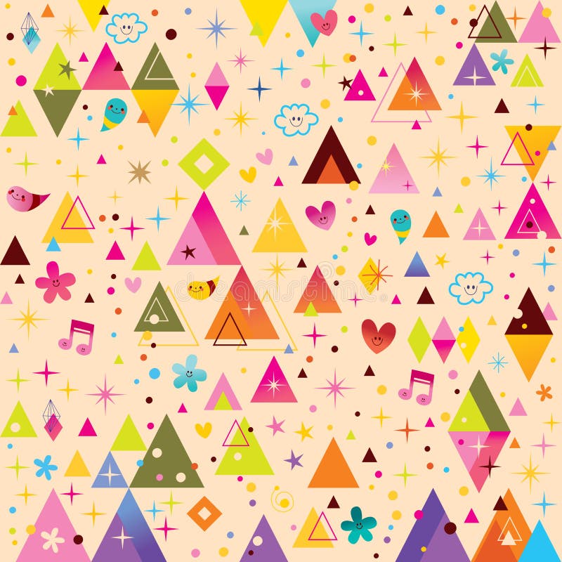 Funky Cartoon Retro Pattern Stock Vector - Illustration of seamless ...