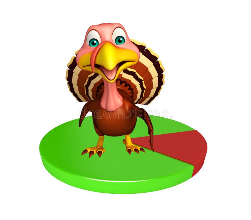 Fun Turkey Cartoon Character with Circle Sign Stock Illustration ...