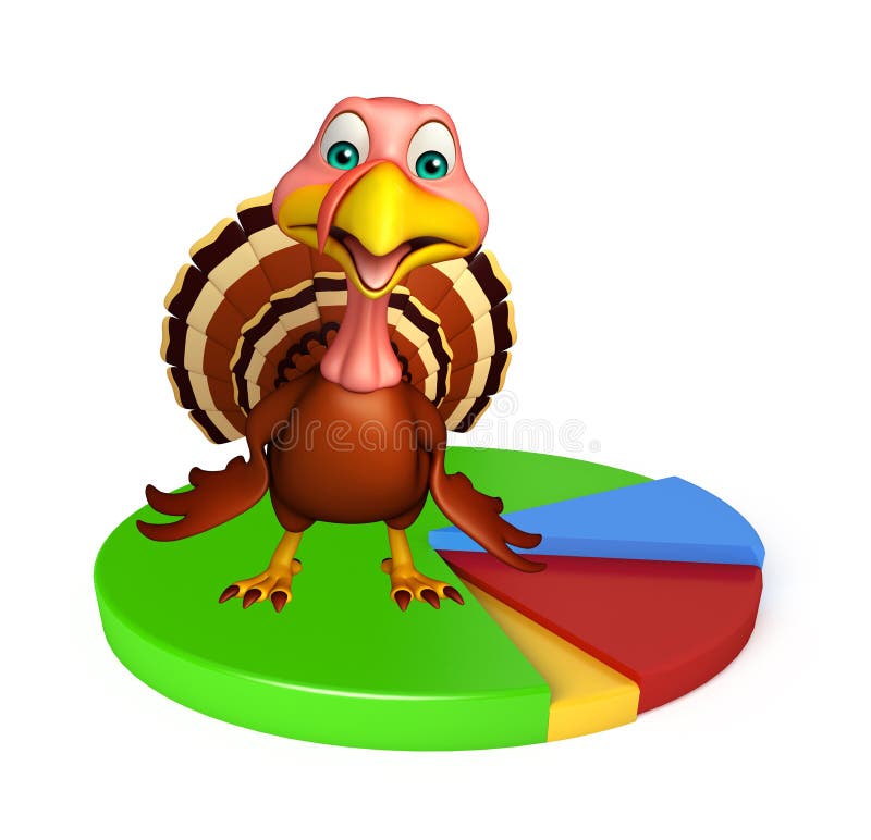 Fun Turkey Cartoon Character with Circle Sign Stock Illustration ...