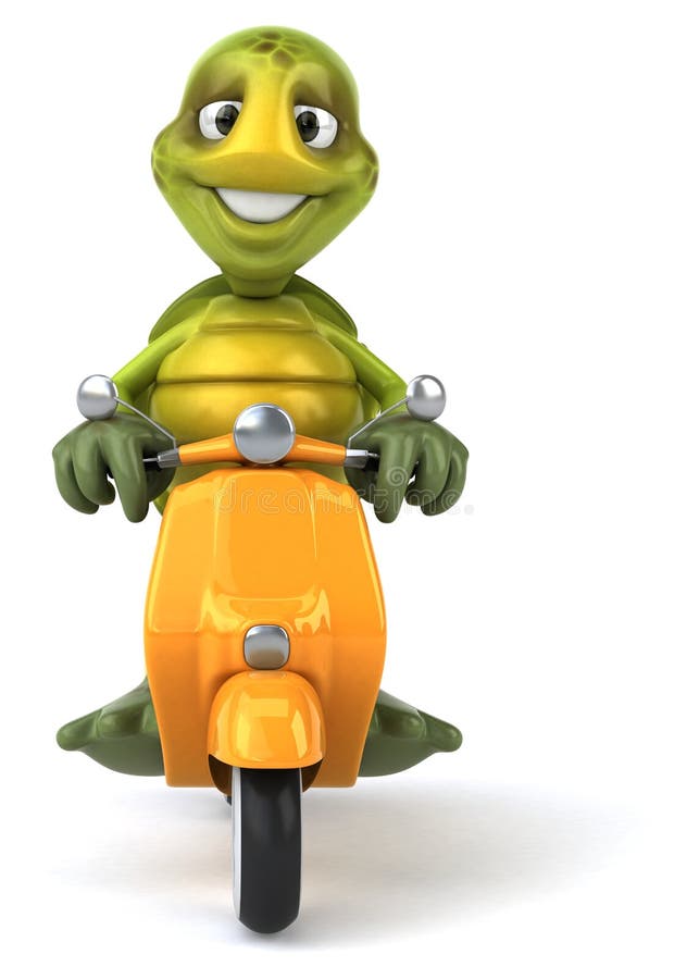 Fun turtle stock illustration. Illustration of motorcycle - 66758612