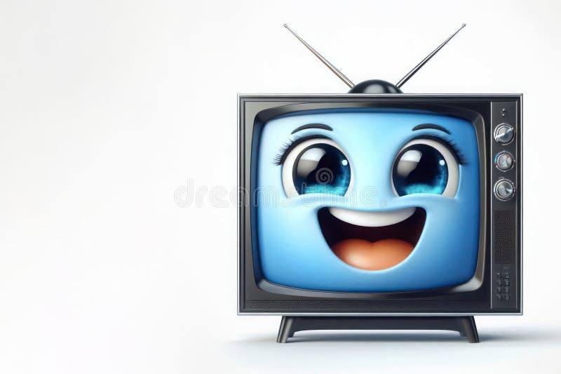 Fun TV with Eyes, Cartoon Style. Space for Text. Stock Photo - Image of ...