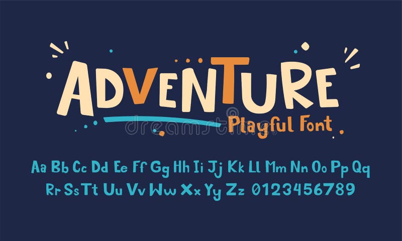 Vector Illustration Playful Handmade Typography. Font for Kids and ...