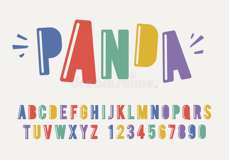 Vector Illustration Colorful Kids Font. Playful Typography Stock Vector ...