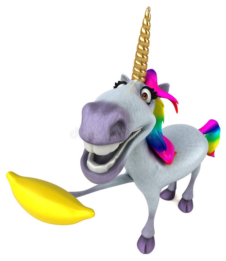 Fun Unicorn - 3D Illustration Stock Illustration - Illustration of ...