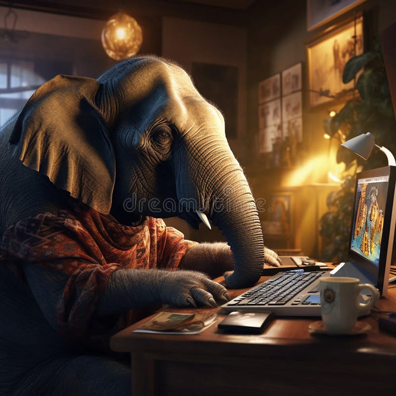 The elephant is a gamer stock illustration. Illustration of adventure ...