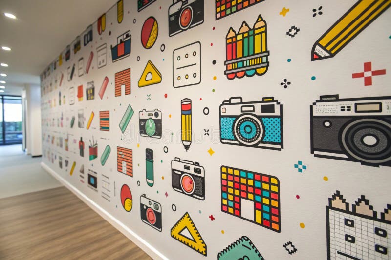 A Fun Wallpaper Filled with Pixel Art Versions of Classic Design Icons ...