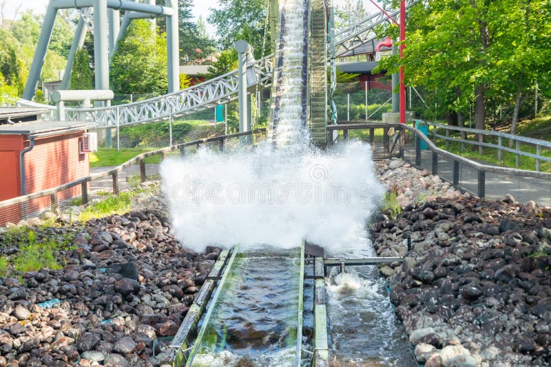 Fun Water Ride Log River in Amusement Park at Summer Editorial Photo ...
