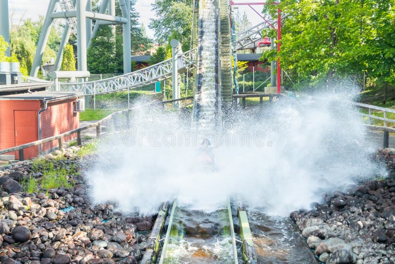 Fun Water Ride Log River in Amusement Park at Summer Editorial Photo ...