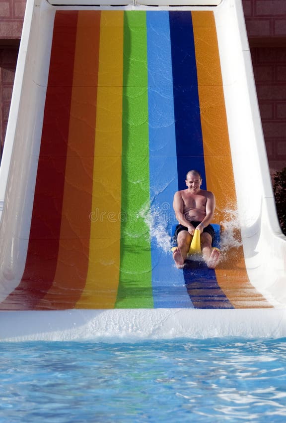 Fun on water slide stock image. Image of fast, flow, aqua - 13196601