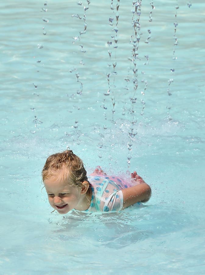 Fun with Water in a Swimming Pool Stock Image - Image of play, trip ...