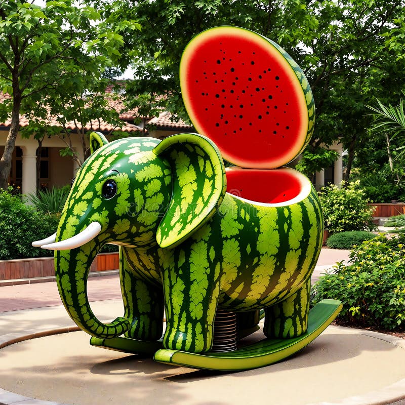 Watermelon Elephant Rocker Stock Illustrations – 1 Watermelon Elephant ...