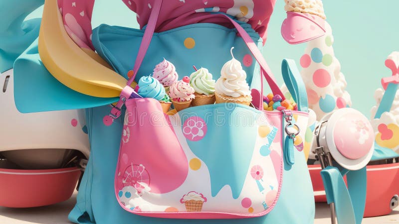 Fun and Whimsical Ice Cream Cone Tote Bag.AI Generated Stock ...