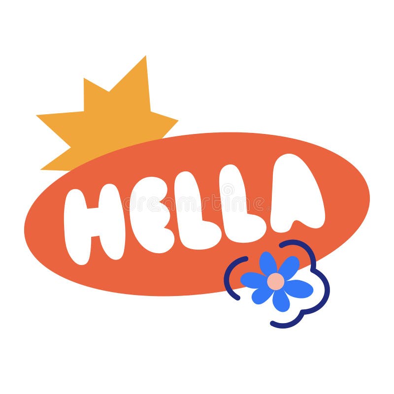 Fun Word Text Sticker Colorful Design Element. Stock Illustration ...