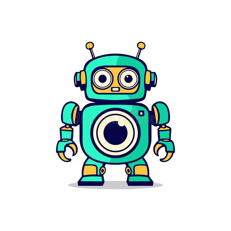 Youthful Camera Robot Cartoon Illustration Stock Vector - Illustration ...