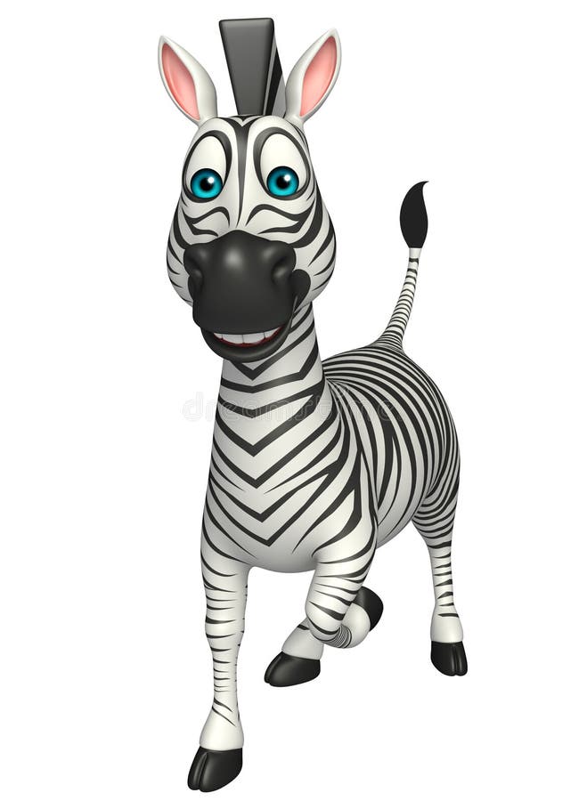 Fun Zebra Cartoon Character Stock Illustration - Illustration of green ...