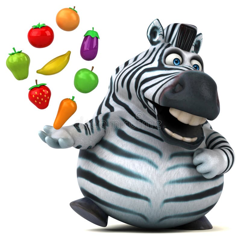Fun Zebra - 3D Illustration Stock Illustration - Illustration of ...