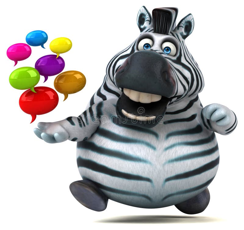 Fun Zebra - 3D Illustration Stock Illustration - Illustration of ...
