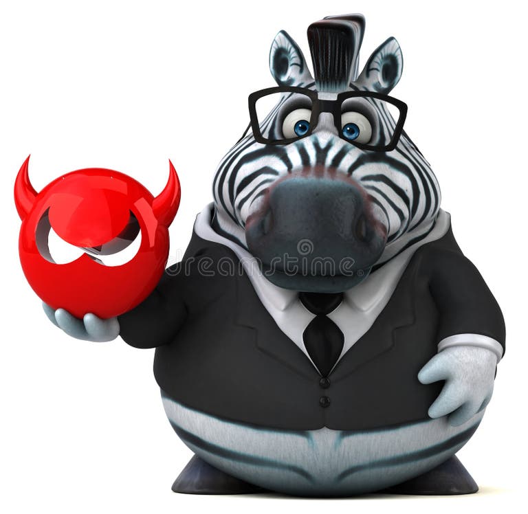 Fun Zebra - 3D Illustration Stock Illustration - Illustration of evil ...