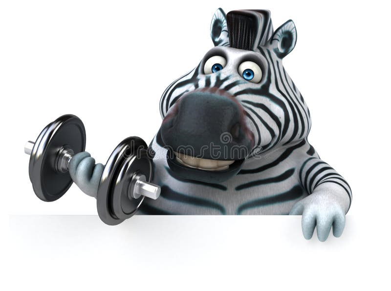 Fun Zebra - 3D Illustration Stock Illustration - Illustration of animal ...