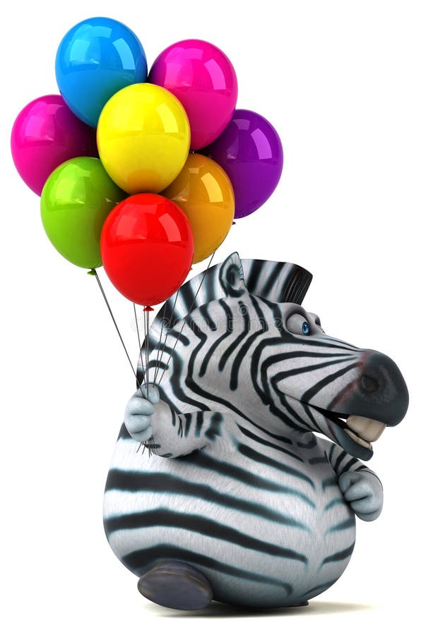Fun Zebra - 3D Illustration Stock Illustration - Illustration of ...