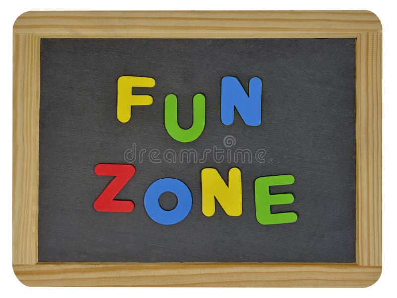 Fun Zone in Colored Letters on Slate Stock Image - Image of yellow ...
