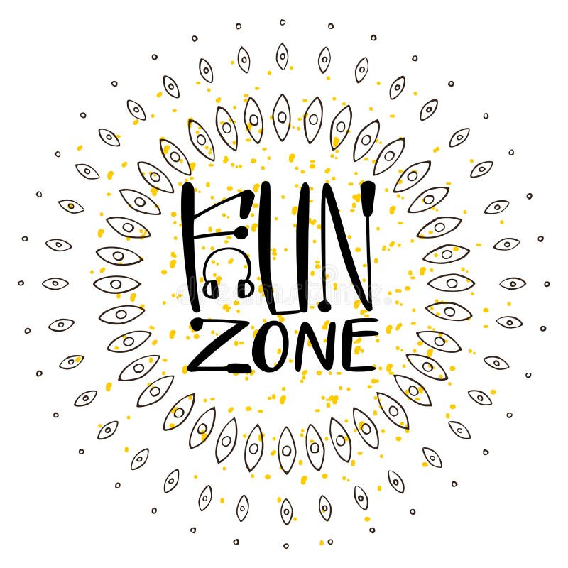 Fun Zone Typographic Poster Design. Calligraphic Printable Vector Stock ...