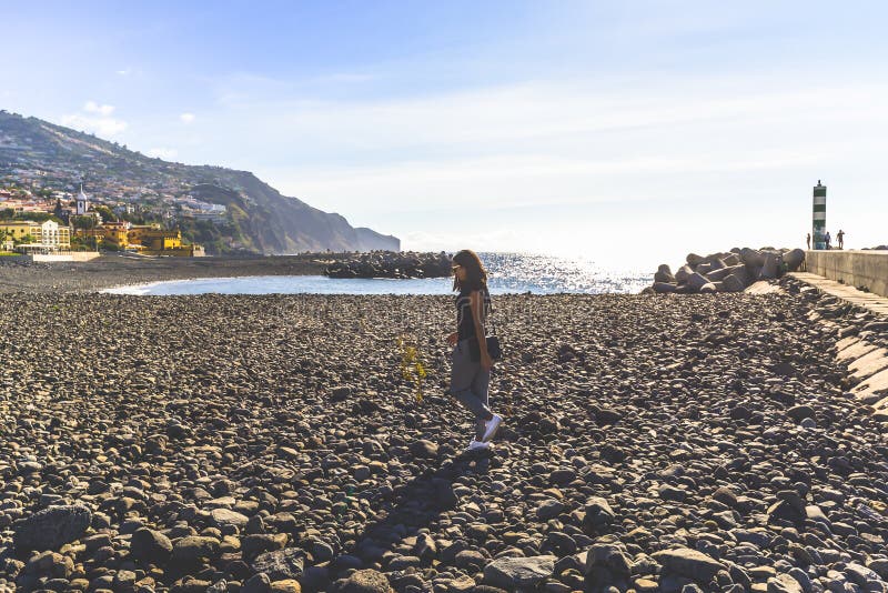Funchal Beach on Maderia Island Editorial Stock Photo - Image of ...