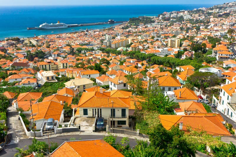 Vogelperspektive Von Hauptstadt Funchal, Insel Madeira Redaktionelles ...