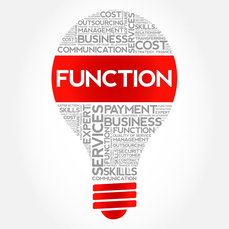 FUNCTION bulb word cloud stock illustration. Illustration of leadership ...