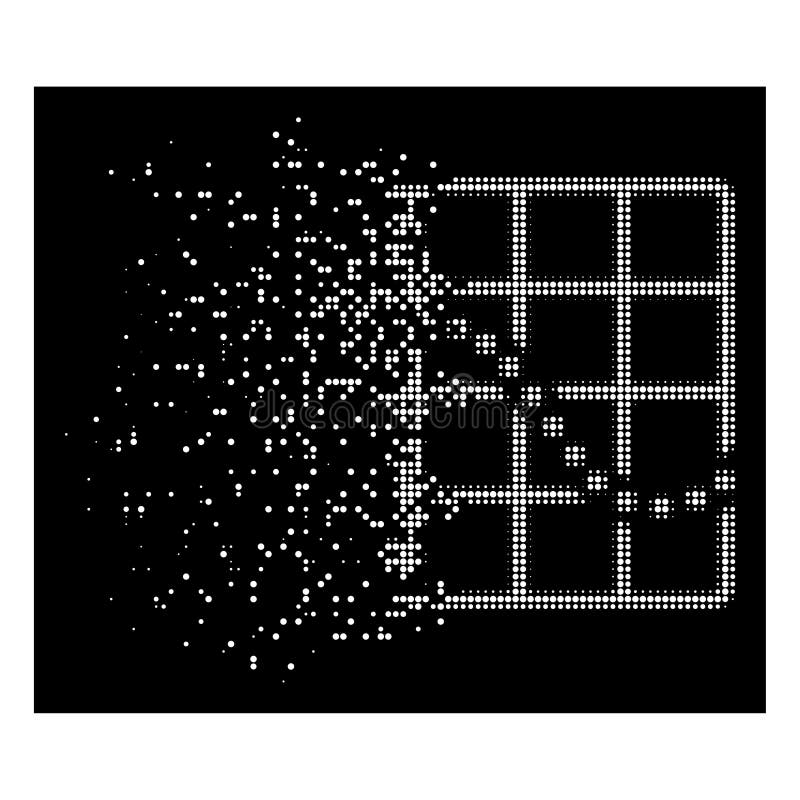 White Fragmented Dot Halftone Function Chart Icon Stock Vector ...