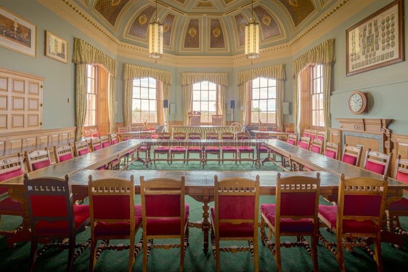 Function Hall, Conference Hall, Table, Interior Design Stock Image ...