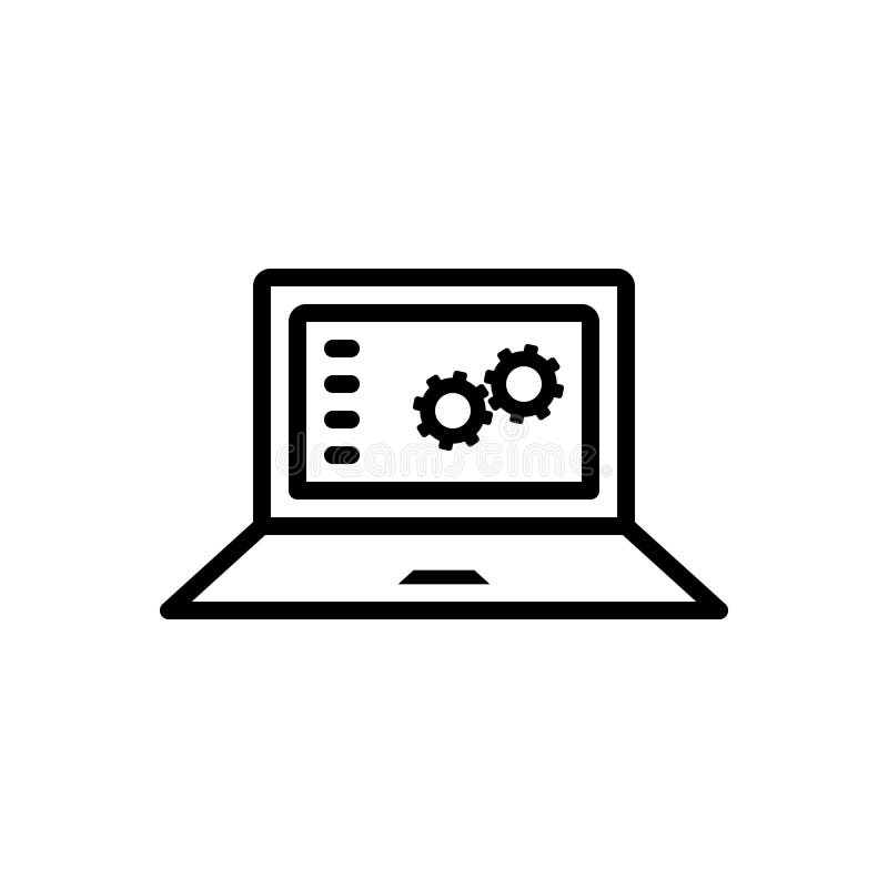 Black Line Icon for Function, Digital and Setting Stock Vector ...