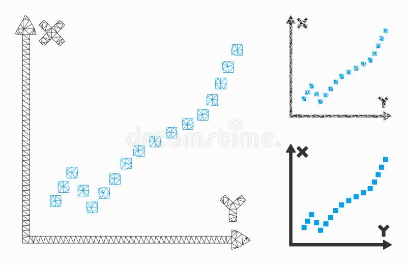 Function Plot Vector Mesh Network Model And Triangle Mosaic Icon Stock
