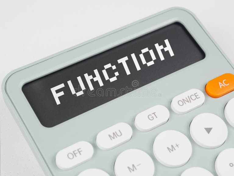 FUNCTION Title Term on Calculator Screen Stock Photo - Image of purpose ...