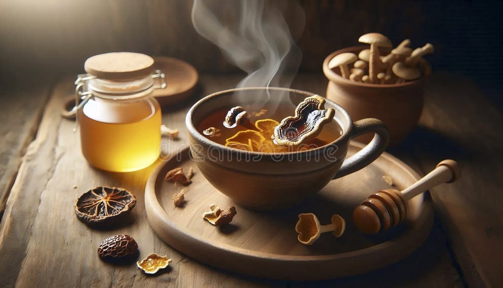 Functional Adaptogenic Mushroom Tea Stock Illustrations – 24 Functional ...