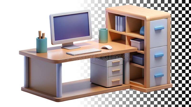 Corner Desk Office Furniture and Workspace Table Home Office Setup Png ...