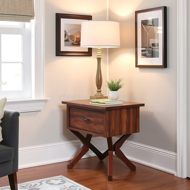 A Functional yet Elegant Wooden Accent Table with Drawers Set in a ...