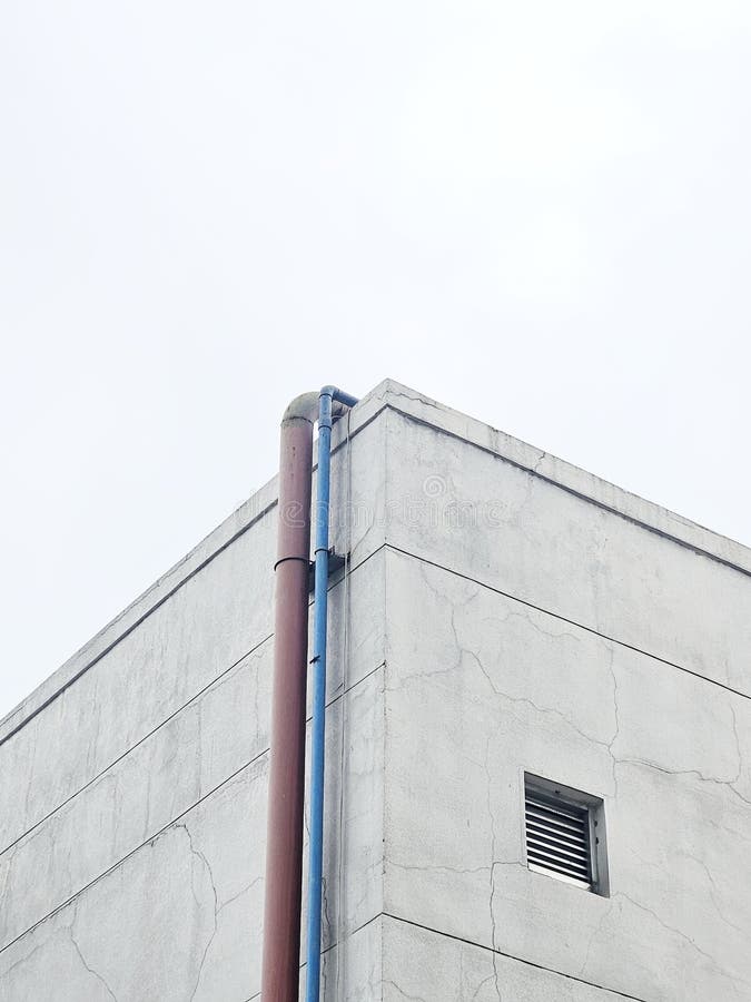 Low Angle Industrial Building Tower Stock Image - Image of facade ...