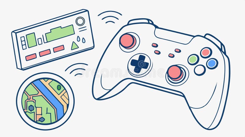 Game Controller Interface, User Interface and Gaming Console Menu Graphic Vector Design ...