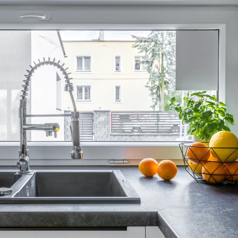 Functional kitchen sink stock photo. Image of room, space - 81047030