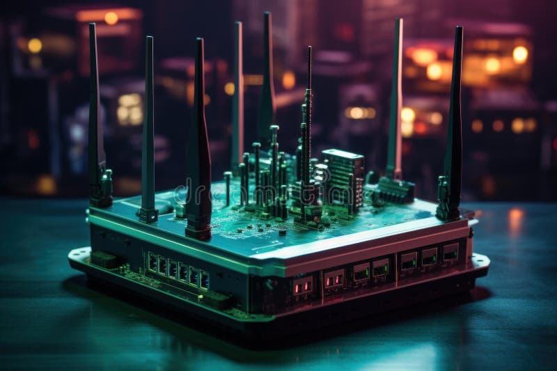 Functional Lan Internet Router. Generate Ai Stock Photo - Image of ...