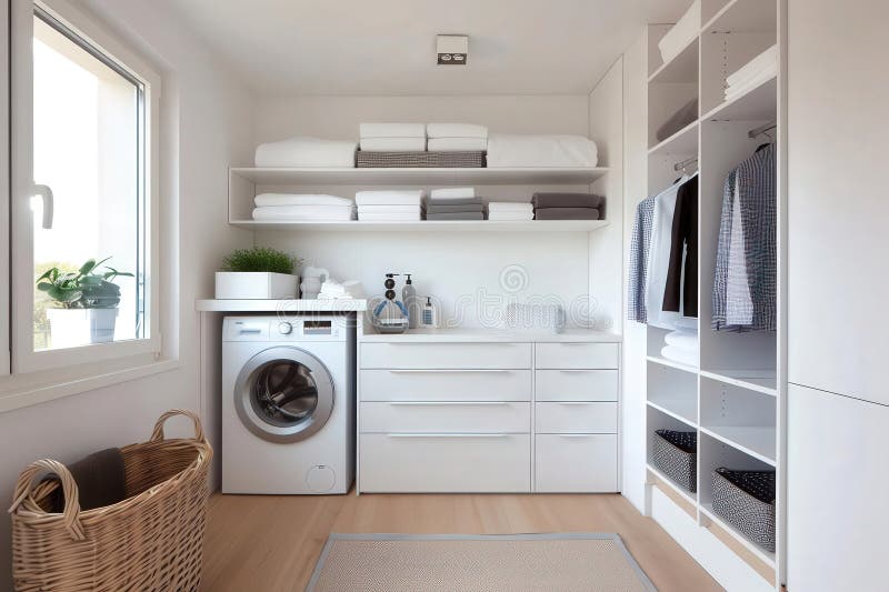 Functional Laundry Room with Builtin Ironing Board and Storage, Laundry ...