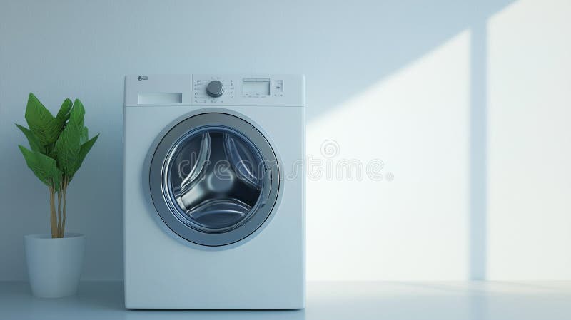 Functional Laundry Room Setup with a Washing Machine and Laundry ...