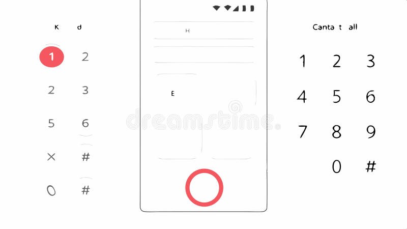 Mobile Phone Keypad UI Vector, Interface Design for App and Communication Themes Vector Design ...