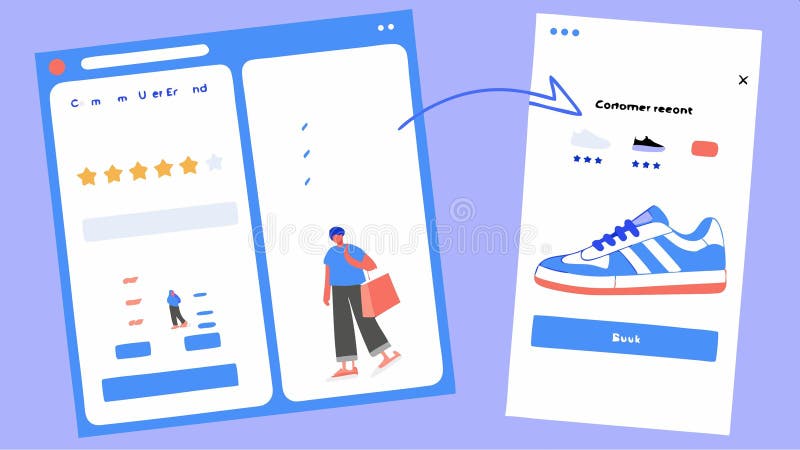 Mobile Shoe Store App, E-commerce Platform and Online Shopping Graphic ...