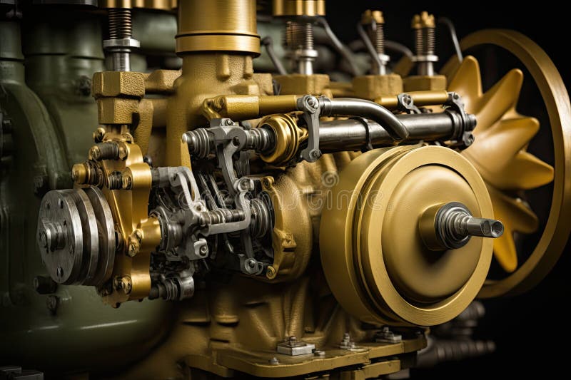 Functional Oil Pumps and Valve System in Working Engine Stock ...