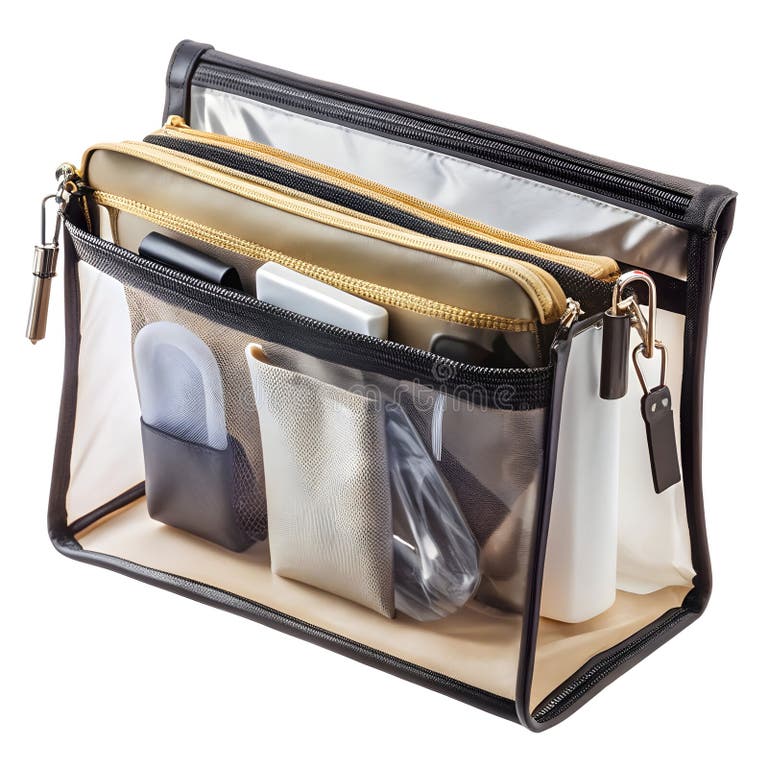 A Functional Pouch Featuring Transparent Panels that Showcase Stock ...